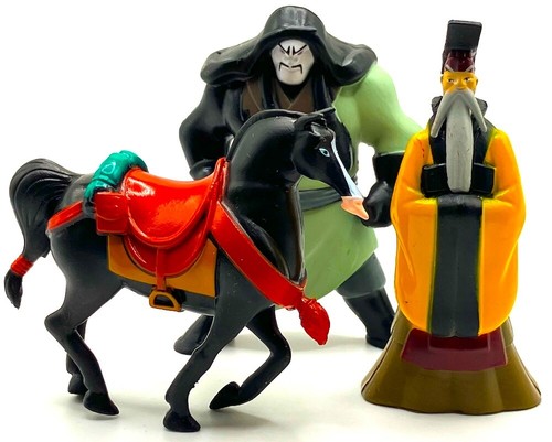 KHAN & SHAN YU & EMPEROR Figure Set DISNEY Mulan Princess MOVIE PVC TOY ...