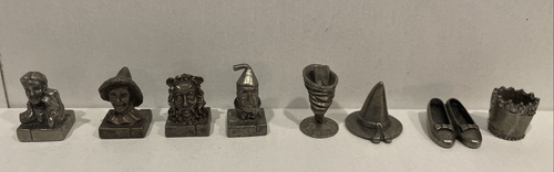 RARE 1998 Wizard of Oz Monopoly - Complete 8 Piece Pewter Pieces Tokens ...