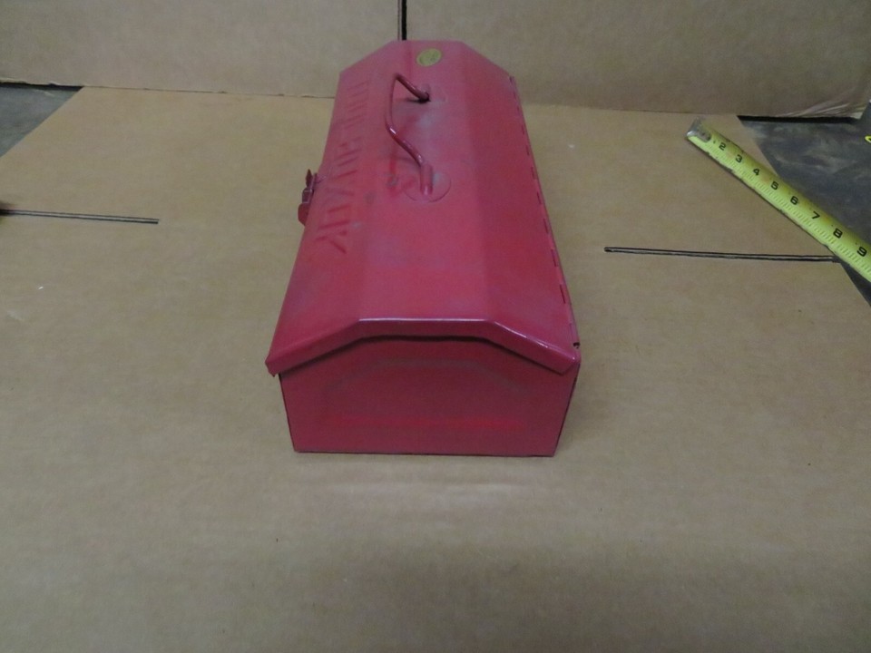 BIG RED 13″ Hip Roof Style Portable Steel Tool Box with Metal Latch | eBay