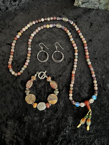 Curated Jewelry Set #31 - Necklace, Bracelet, Earrings (multicolor ...