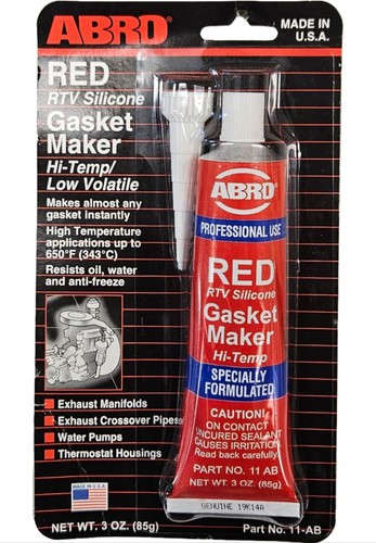ABRO Red RTV Silicone Exhaust Sealant Hi-Temp Gasket Maker 650°F(343°C ...