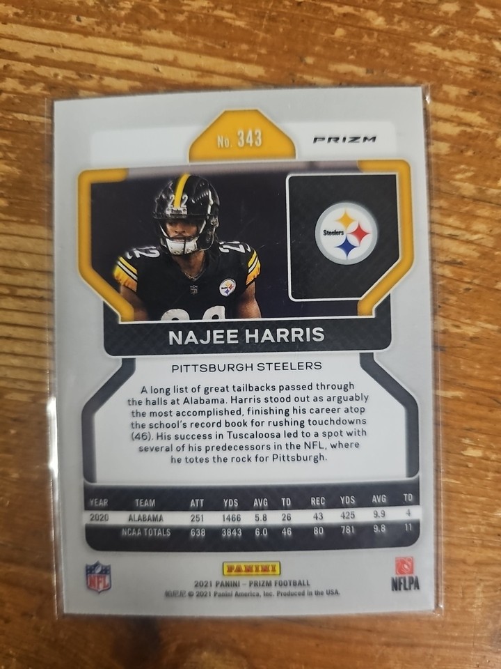 2021 Panini Prizm Najee Harris Pittsburgh Rookie Card Red White Blue ...