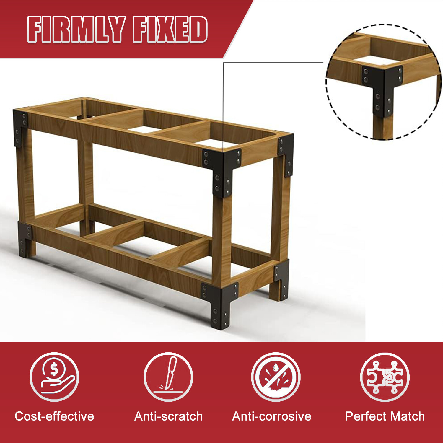 Steel Corner Brackets 8 Pcs Workbench Shop Table Kit Multi-Angle Joint ...