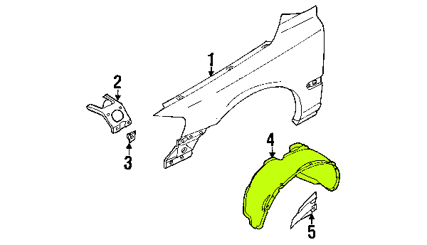 Volvo V70 01 - 09 OEM Fender Liner Splash Guard 30655665 Front Left ...