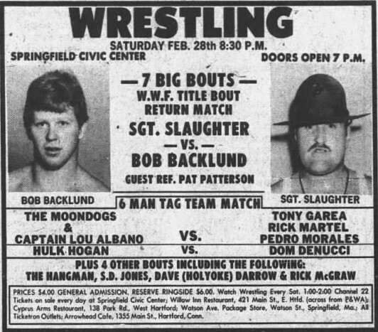 SGT SLAUGHTER BOB BACKLUND 8X10 PHOTO WRESTLING PICTURE WWF MOONDOGS ...