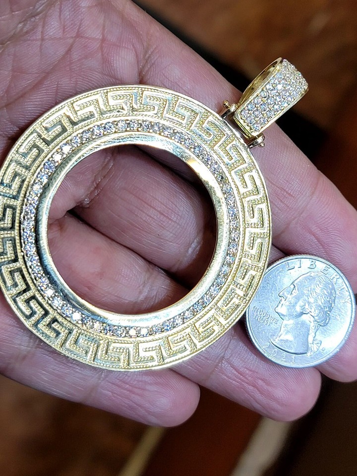Sale GOLd Bezel 50 pesos pendant 14k mexican centenario coin frame ...