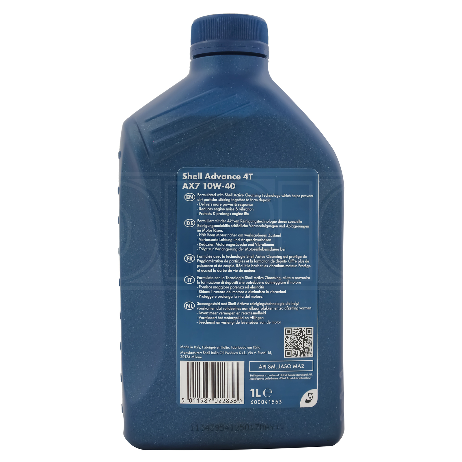 Shell Advance AX7 10W-40 10W40 4T Four Stroke Motorcycle Engine Oil 1 ...