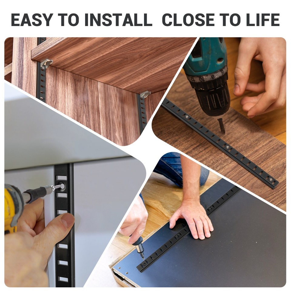 8/16 Pcs 36 Inch Shelf Track Adjustable Shelf Track System Metal ...