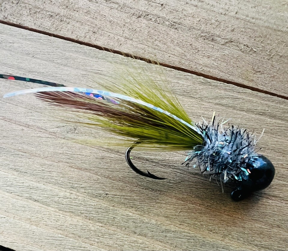 1/16 Hand Tied Crappie Jig Custom Made In Blue Bream Magic #4 Mustad ...