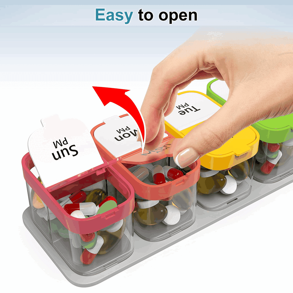 Extra Large Weekly Pill Organizer XL Daily Pill Box 7 Day Am Pm Jumbo ...