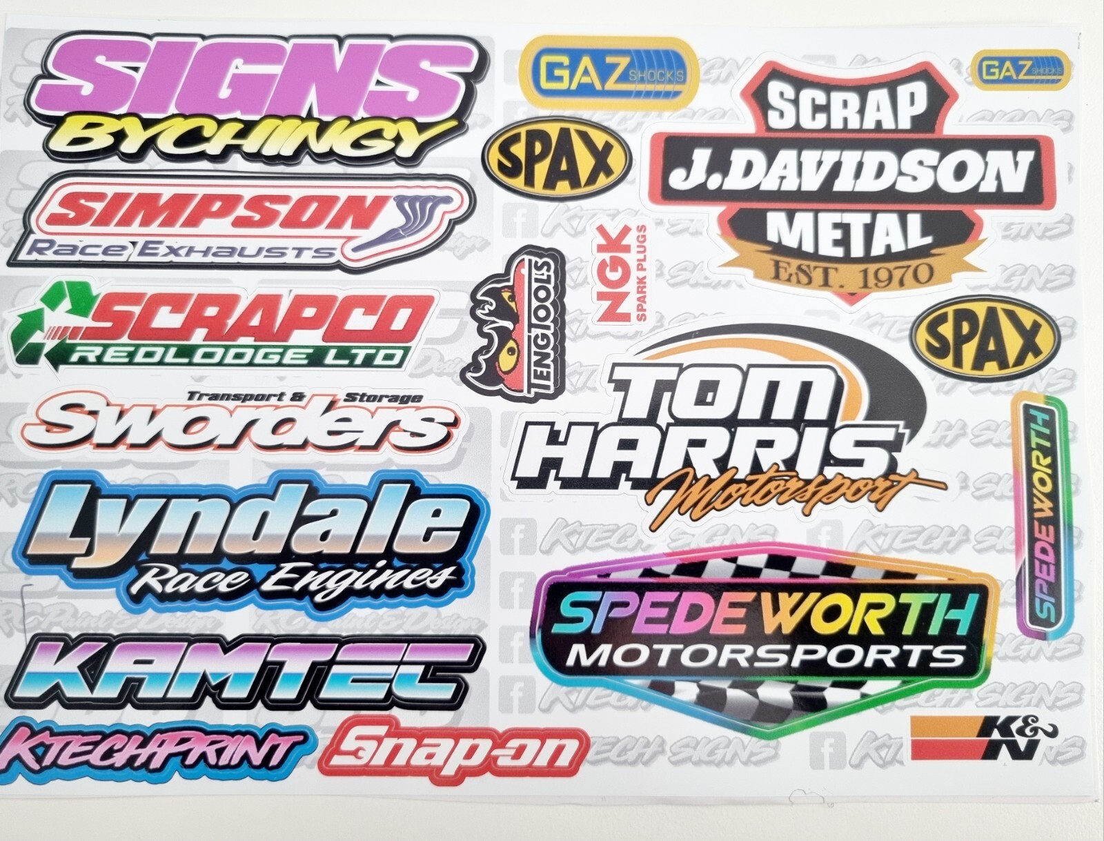 F2 F1 RC Stock Car V2 filler sheet A5 mardave kamtec oval 1/12 Sponsor ...