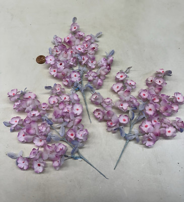 Small Millinery Pink Variegated Purple Sprays of Flowers - 3 Sprays ...