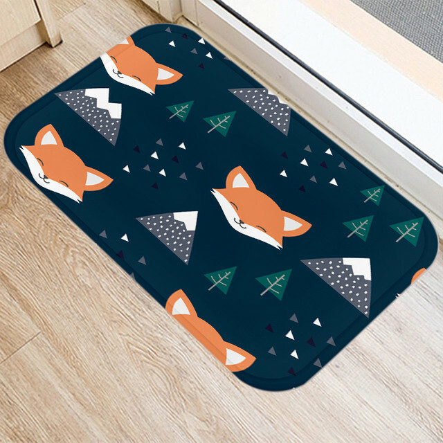 Cartoon fox Door Mat Indoor Hallway Balcony Mats Velvet Living Room ...
