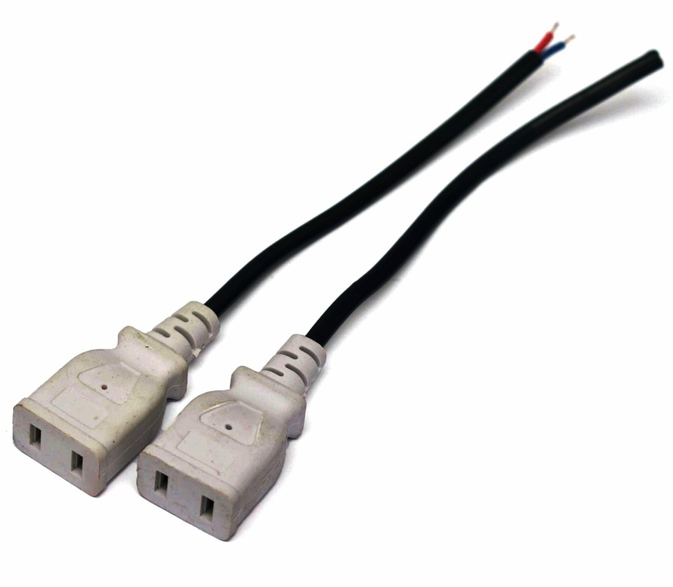 2x 15cm Cord Easy Wire 2Pin AU/US Socket Power Connector IP Camera ...