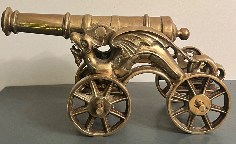 Superb Large & Heavy Antique Solid Brass Cannon - 42cm Long | eBay