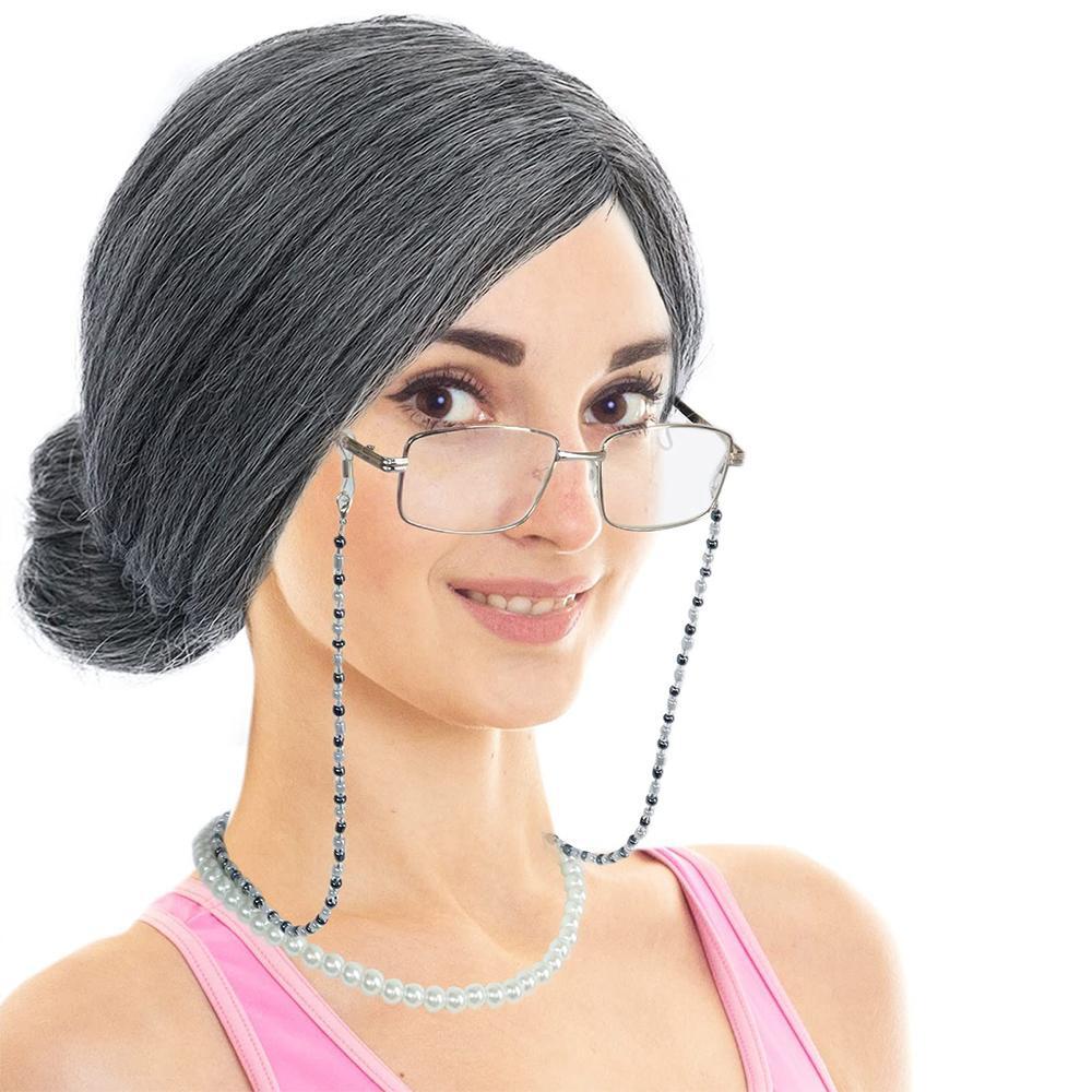 Up Old Person Costume Glasses Rectangular Old Lady Glasses Fake ...