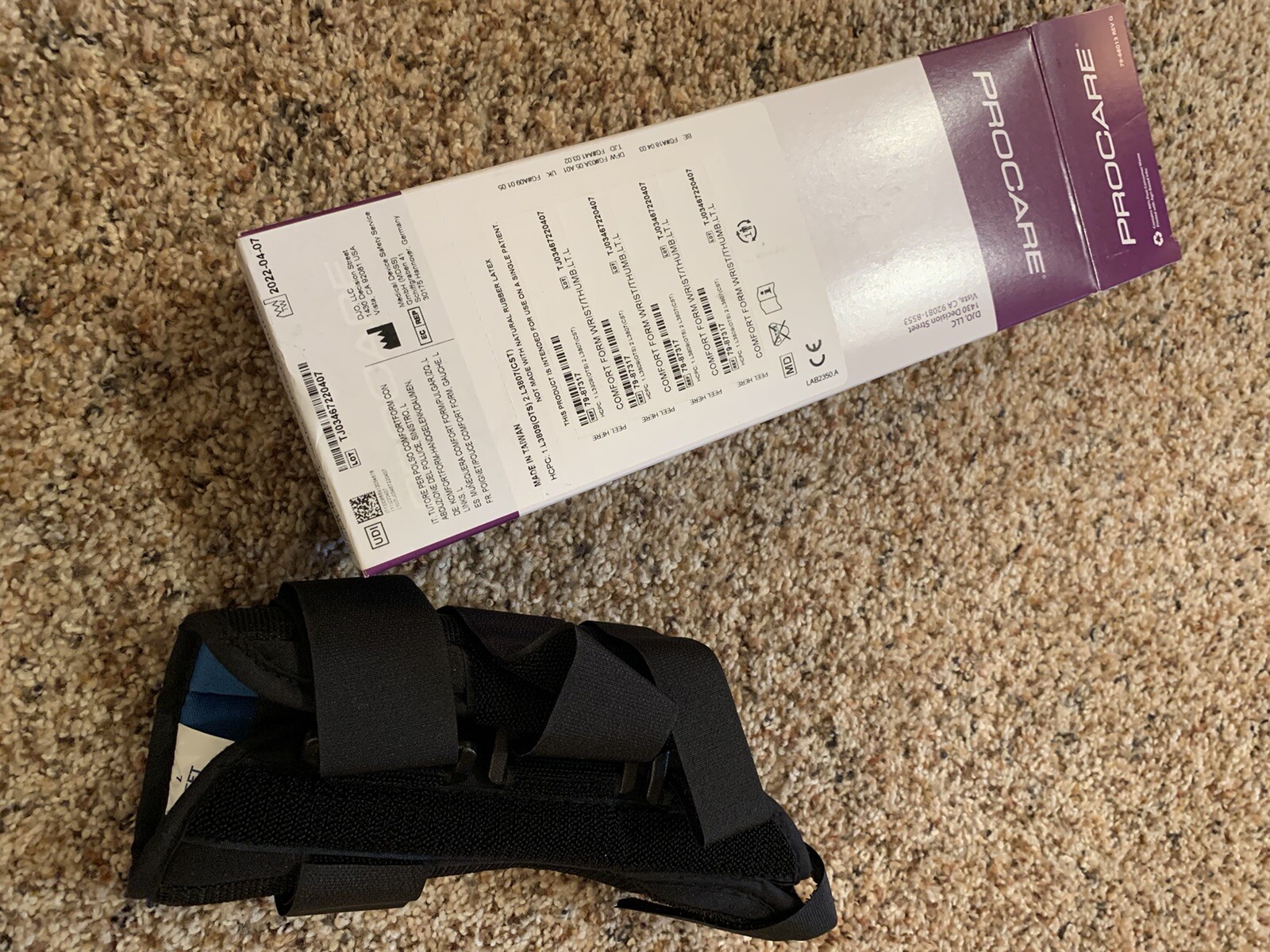 ProCare Comfort Form Wrist/Thumb Brace Left: Size Large | eBay