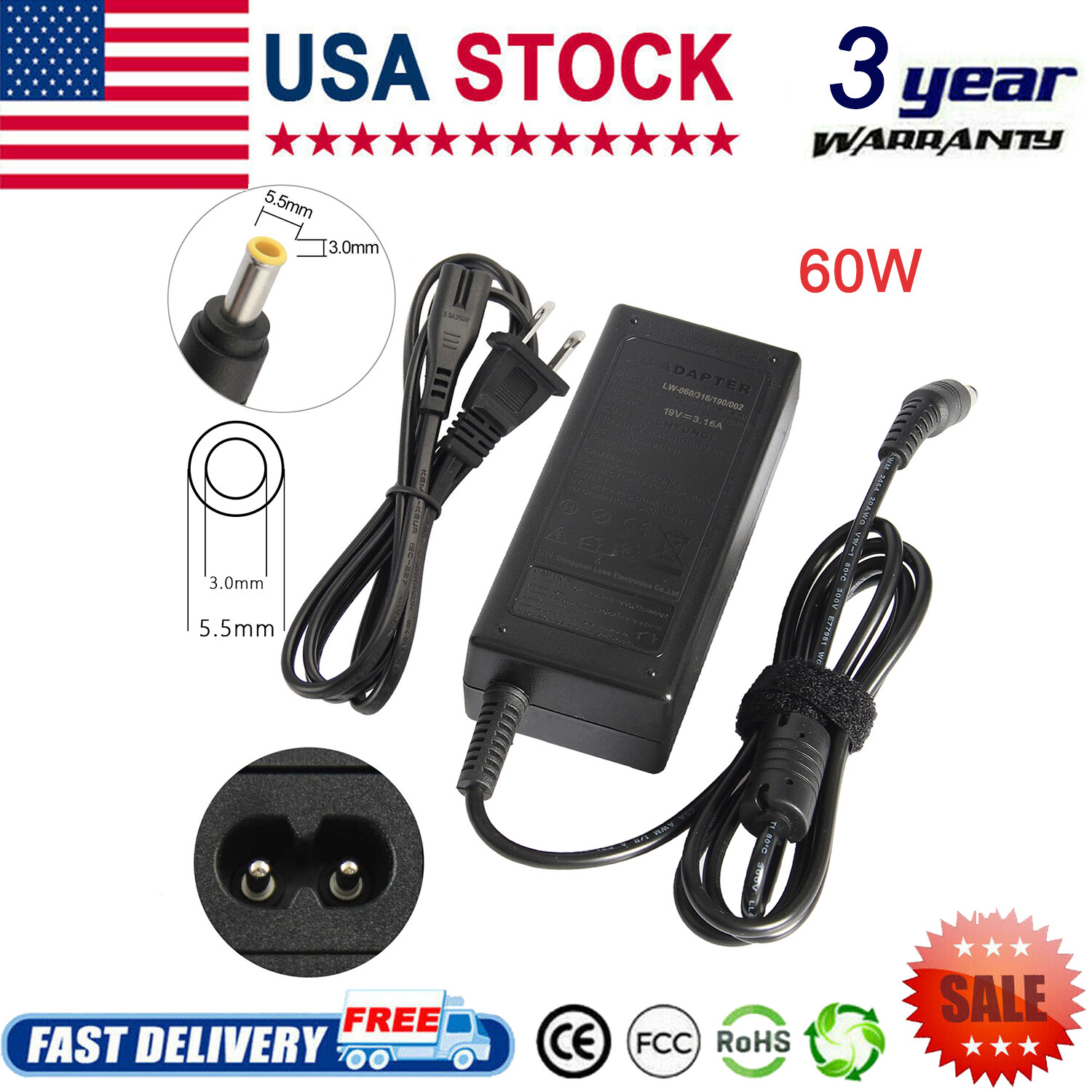 AC Adapter Charger NP-Q430-11 for Samsung RV510 RV515 RV520 S3510 S3511 ...