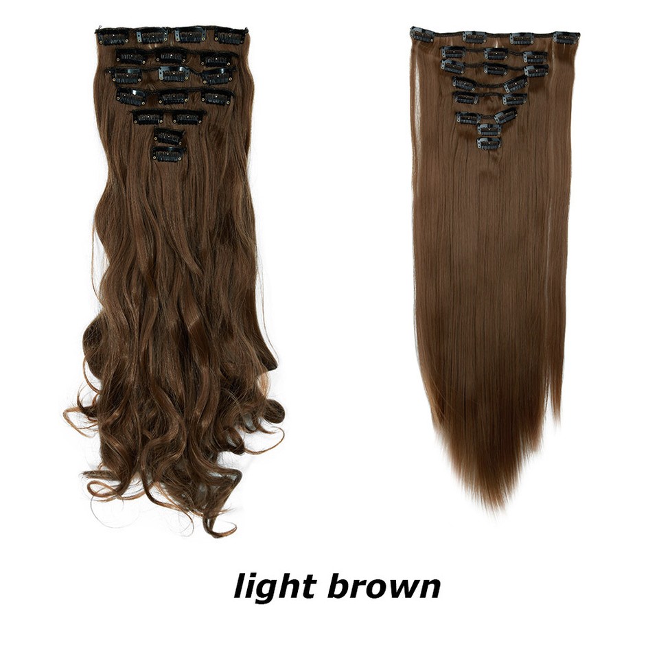 Mega Thick 18Clips Clip in Full Head Hair Extensions Extension As Human ...