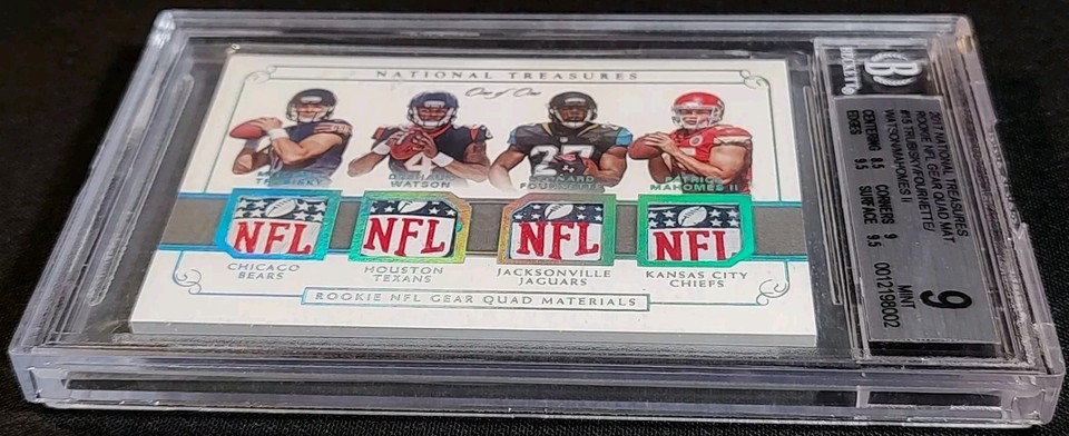 BGS 9 1/1 RC JSY PATRICK MAHOMES NFL SHIELD PATCH ROOKIE 2017 National ...