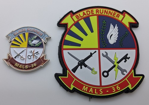 USMC MALS-36 Blade Runner Challenge Coin & Hook & Loop Patch | eBay