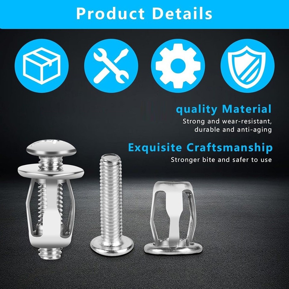 40 Pcs Hollow Door Anchors and Screws, Hollow Metal Cavity Fixing Core ...