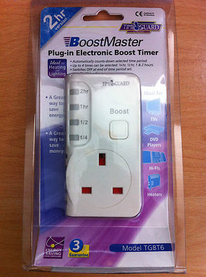 Electronic Boost Timer Switch Plug In Energy Saving 15mins 30mins 1hr ...