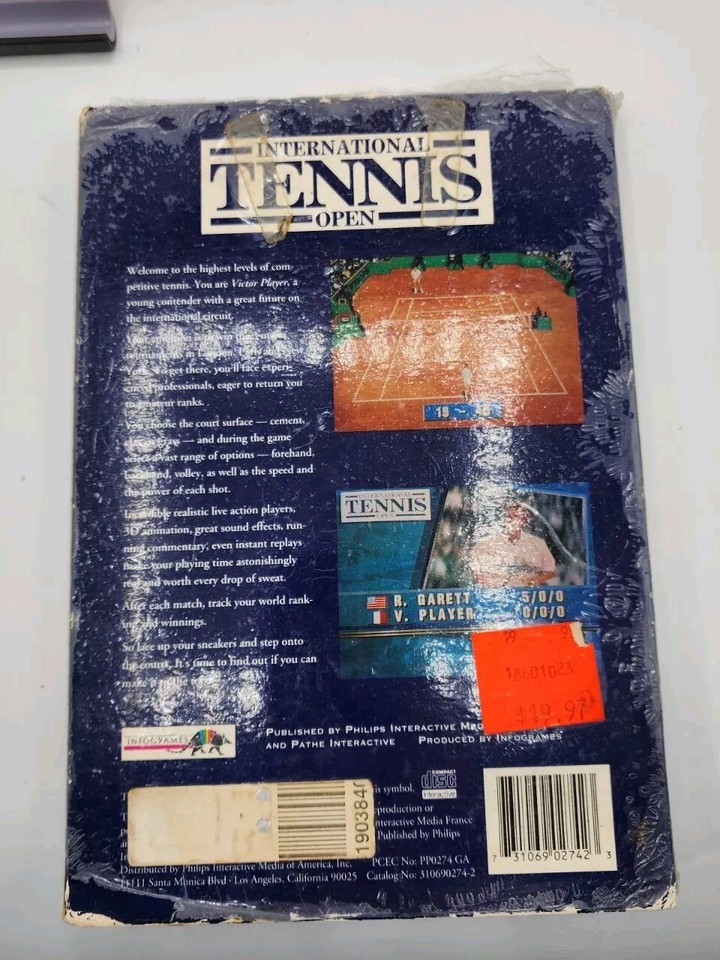 International Tennis Open Philips CD-i Complete w/ Sleeve & Manual ...