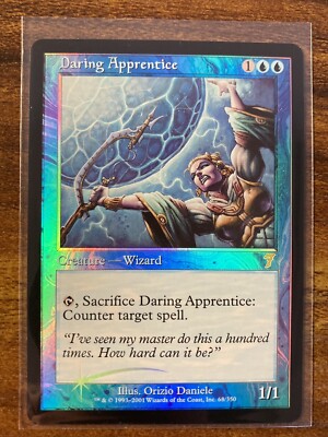 MTG DARING APPRENTICE FOIL 7th Edition MINT RARE Creature-Wizard 2001 ...
