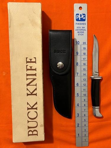 BUCK 102 WOODSMAN KNIFE INVERTED ONE LINE W/SHEATH SIGNED CJ & JOSH ...