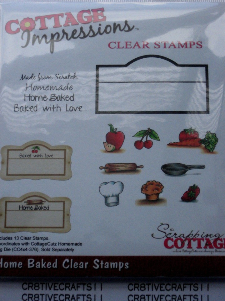COTTAGE IMPRESSIONS "HOME BAKED CLEAR STAMPS" CIC-016J FOR SCRAPBOOKING ...
