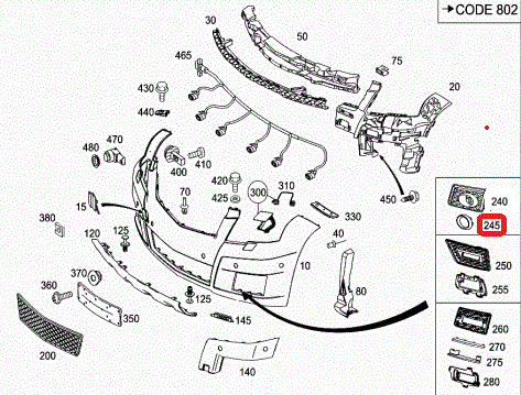 Genuine MERCEDES BENZ MB GLK X204 Fog Light Chrome Trim Left ...