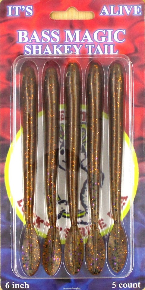 (6) Packs Luck E Strike Bass Magic 6" Shakey Tail Swim Bait Pump Narrow HD #78BP | eBay