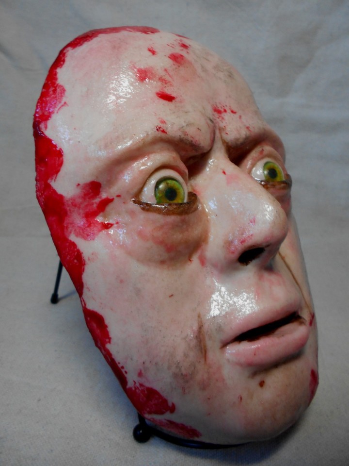 Horror Props - Corpse Face with Eyes Halloween Freak Show dead movie fx ...