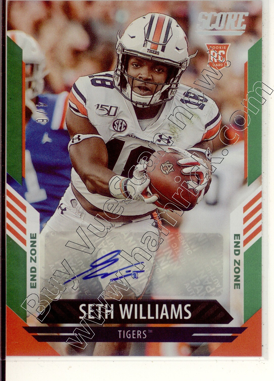 seth williams rookie rc draft auto autograph auburn war eagle college 4/6 2021 | eBay
