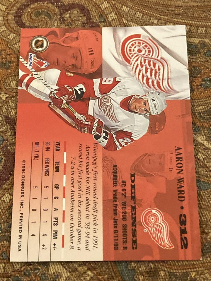 1994-95 Leaf #312 Aaron Ward | eBay