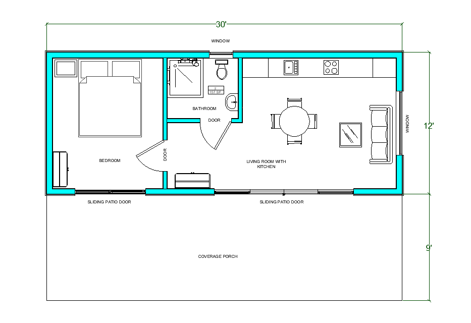 14x40 Cabin Floor Plans Portable