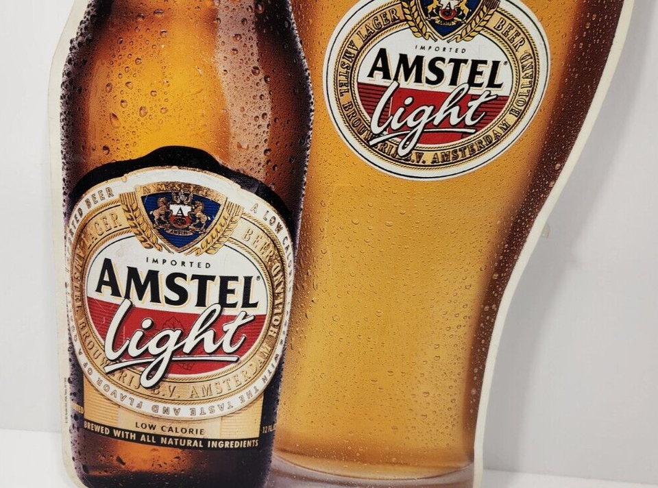 Vintage 1999 Amstel Light Beer Metal Tin Sign 24 x13.5 Bar and Garage ...