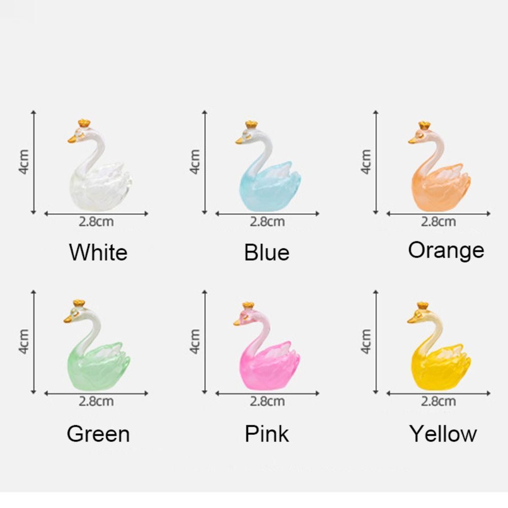 Multicolor Miniature Crown Swan Glow in The Dark Mini Swan Statue | eBay