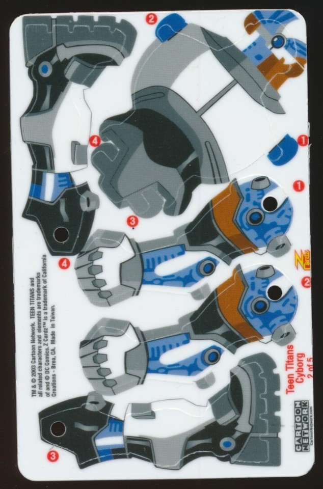 CYBORG 2003 DC Comics Cartoon Network Z Cardz Teen Titans 3-D Plastic ...