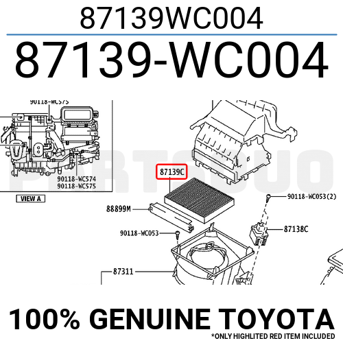 87139WC004 Genuine Toyota CABIN AIR FILTER 87139-WC004 for sale online ...