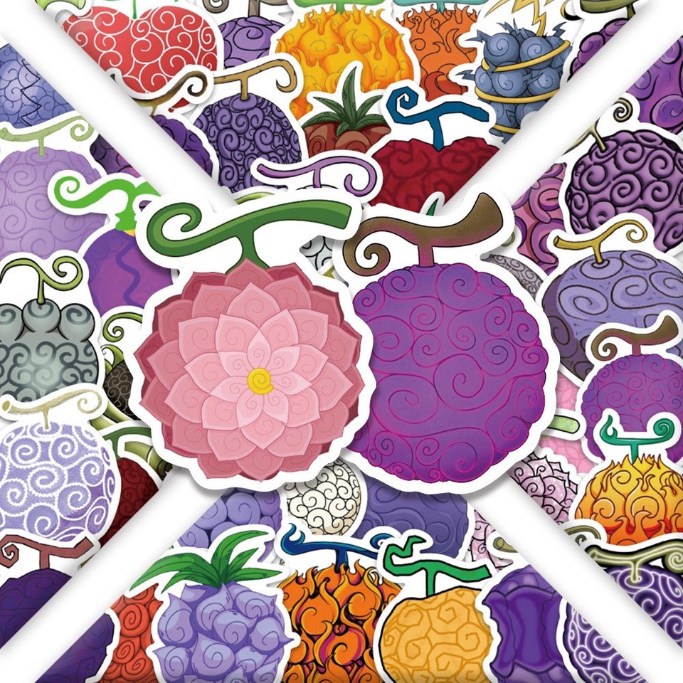 One Piece Devil Fruit Stickers Laptop Cup Waterproof Diy Graffiti ...