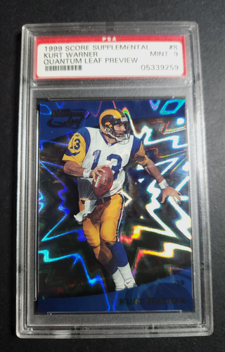 1999 SCORE SUPPLEMENTAL QUANTUM LEAF PREVIEW #8 KURT WARNER ROOKIE PSA ...