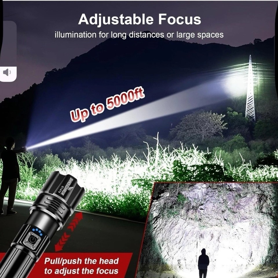 Shadowhawk Rechargeable Torch, 500000 Lumen Torches LED Super Bright ...