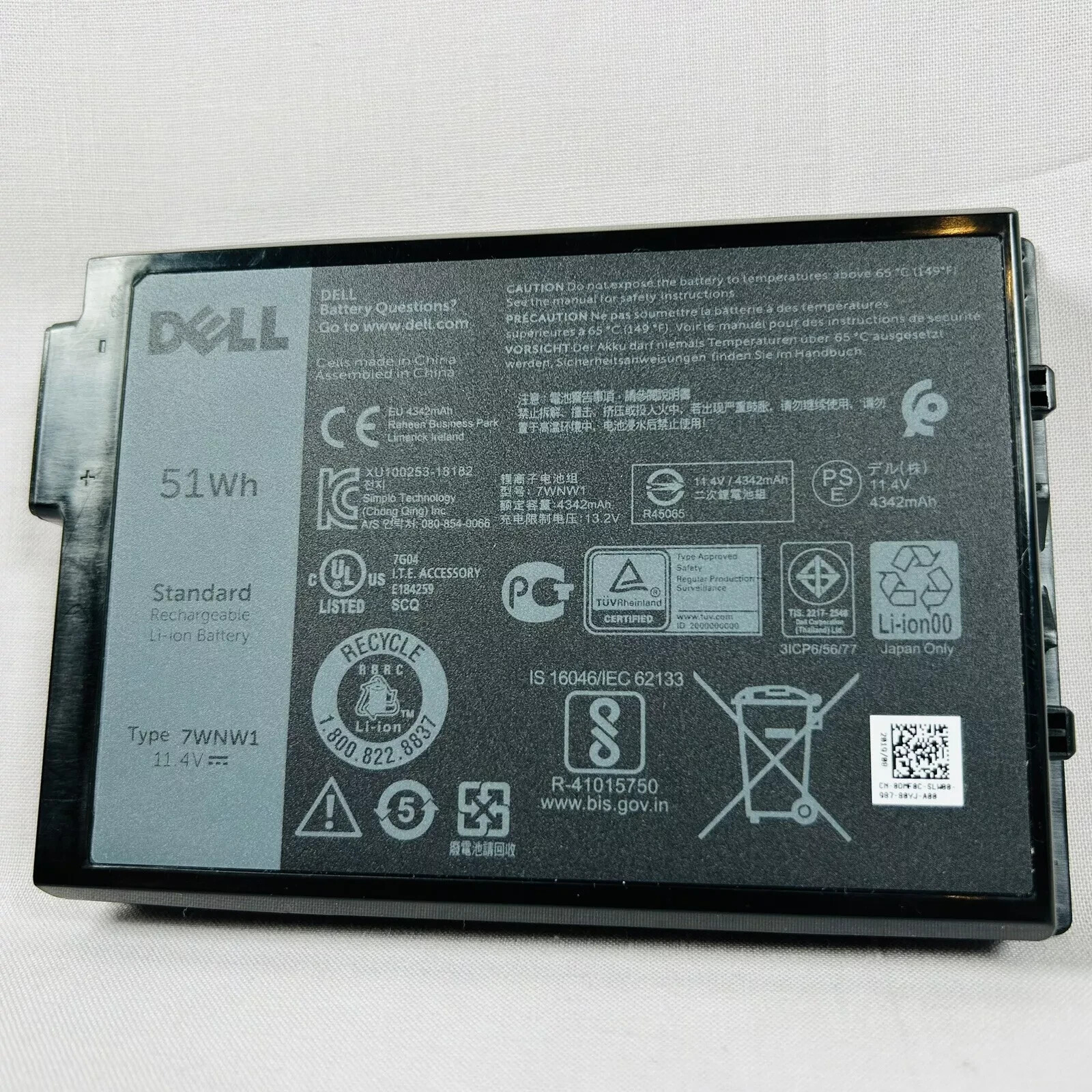 Genuine Dell Latitude 5424 5420 7424 Rugged Tablet 3-cell 51Wh Battery ...