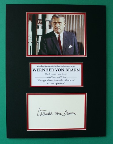 WERNHER VON BRAUN AUTOGRAPH artistic display Father of Rocket Science ...