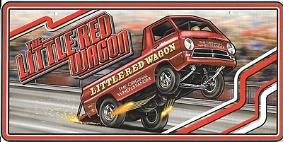 Little Red Wagon Wheelstander License Plate Sign NHRA Dodge A-100 ...