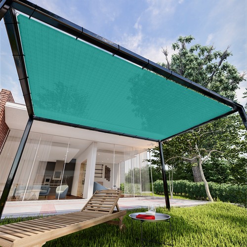 17FT Outdoor Straight Edge Sun Shade Sail Heavy Duty Breathable UV ...