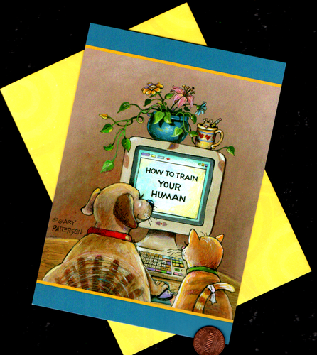 HTF BIRTHDAY Cat & Dog Computer Mouse Humorous By Gary Patterson ...