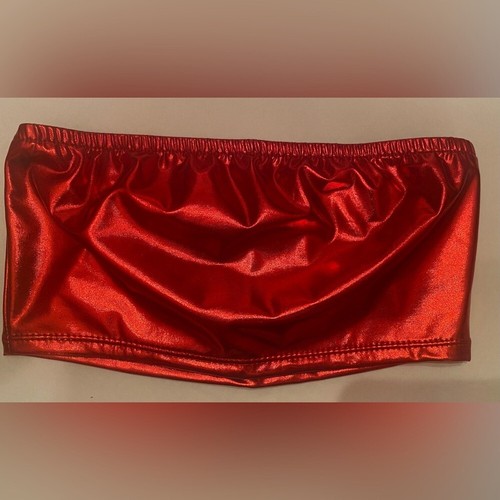 Woman’s Tube Top Red Shiny Size Small NWOT | eBay